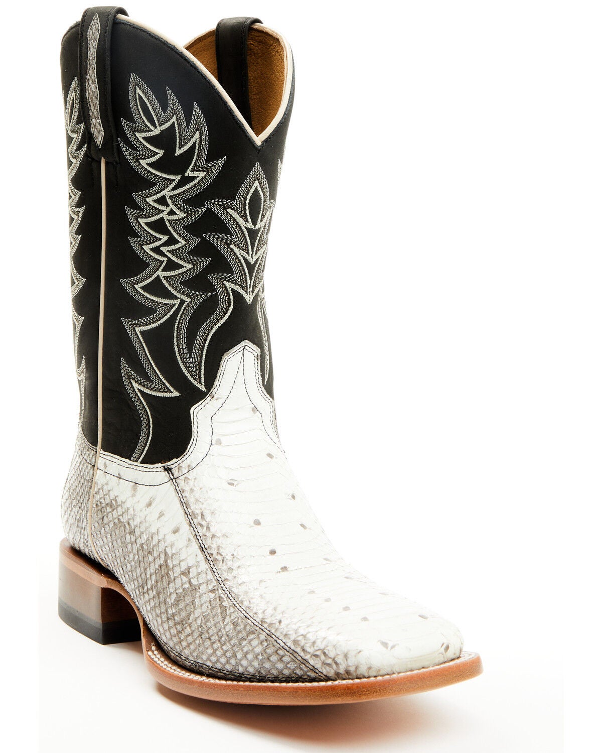 white python skin boots