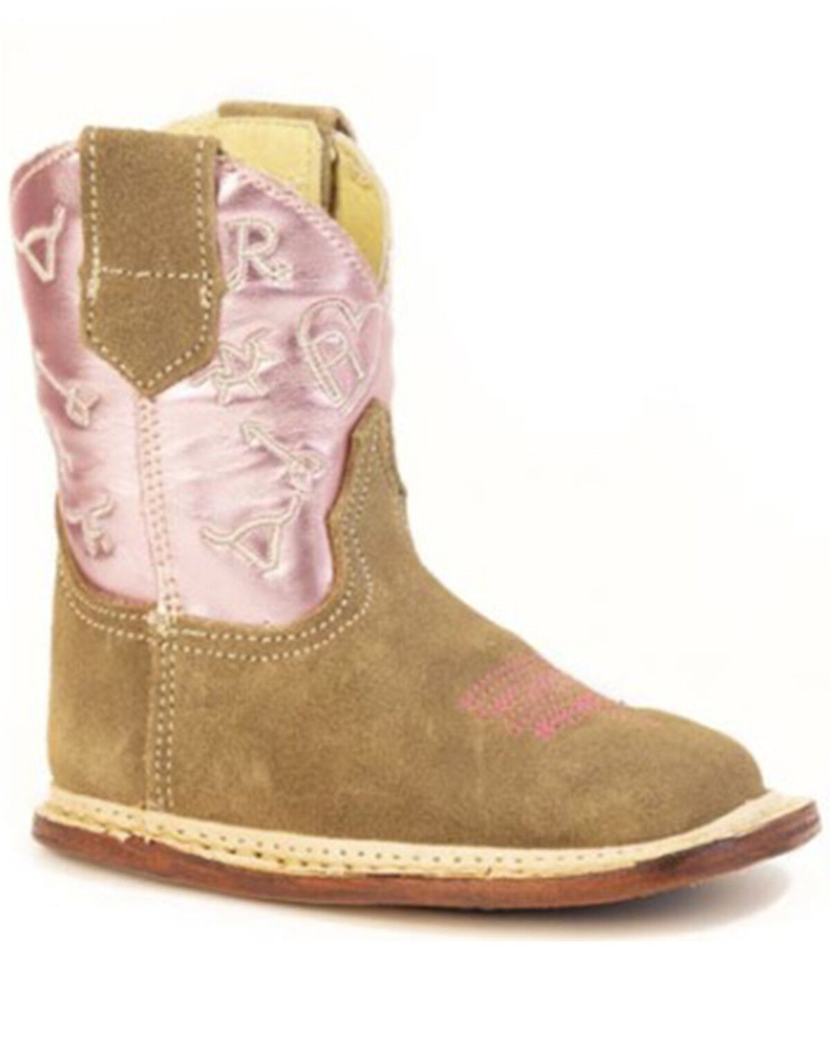 Roper Infant Girls' Pink Brands Western Boots - Broad Square Toe, Brown