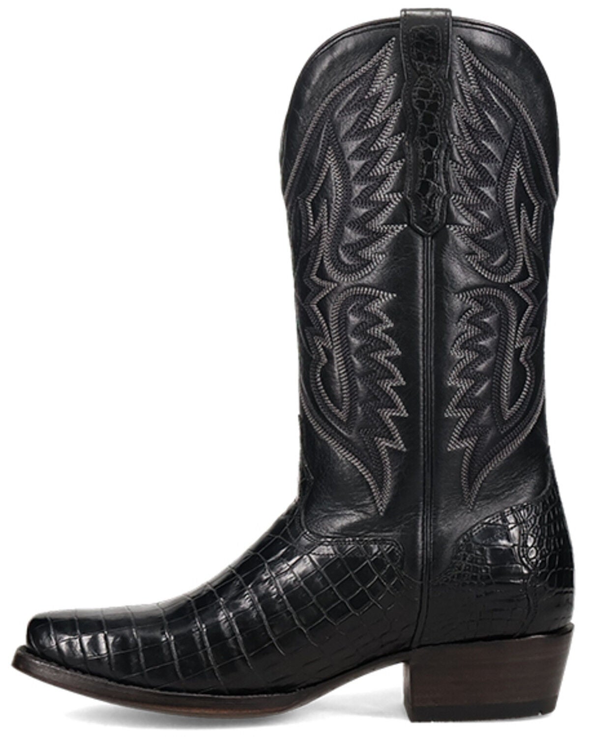 El Dorado Men's Nile Exotic Crocodile Western Boots - Square Toe, Black