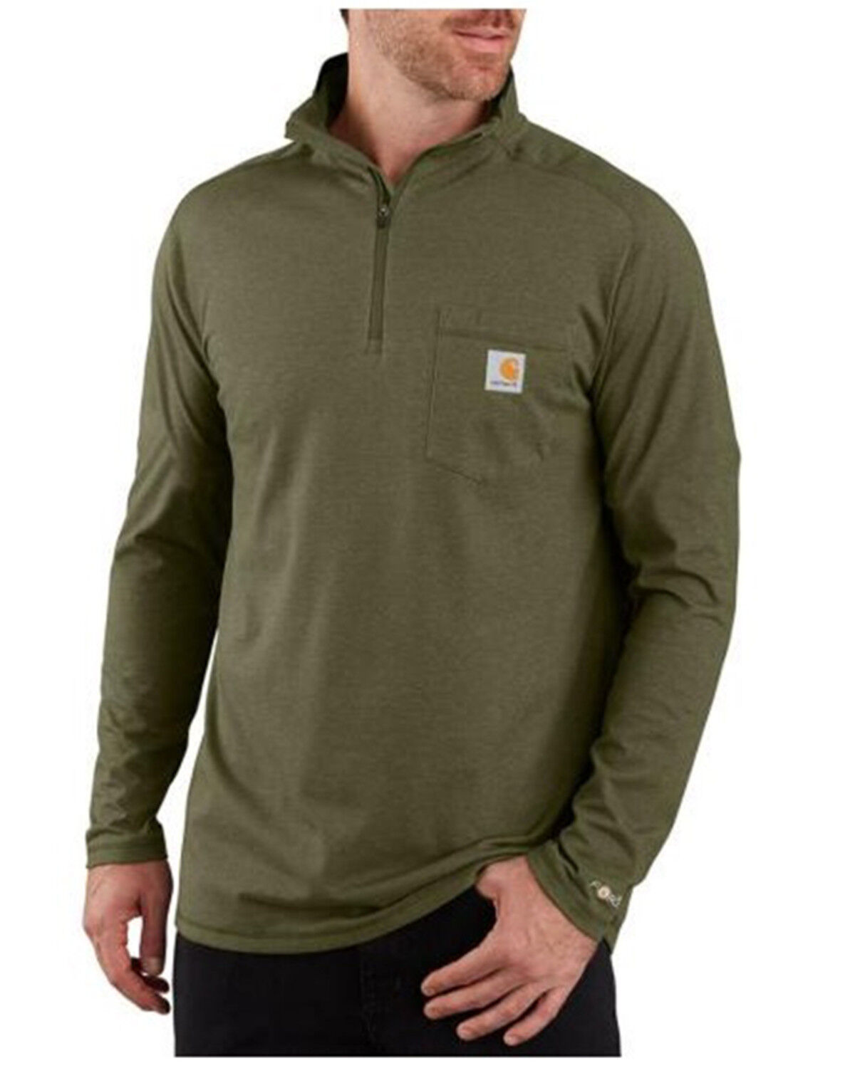 Carhartt Men's Force Relaxed Fit Quarter Zip Mock-Neck Work Pullover ...