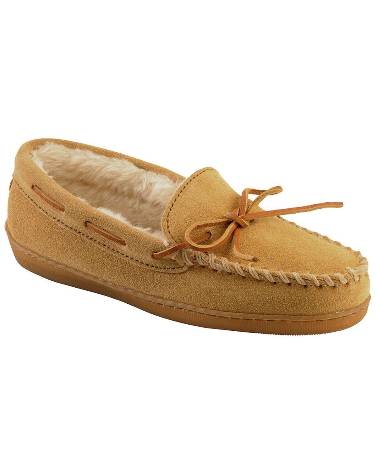 Minnetonka Pile Lined Moccasins, Tan, hi-res