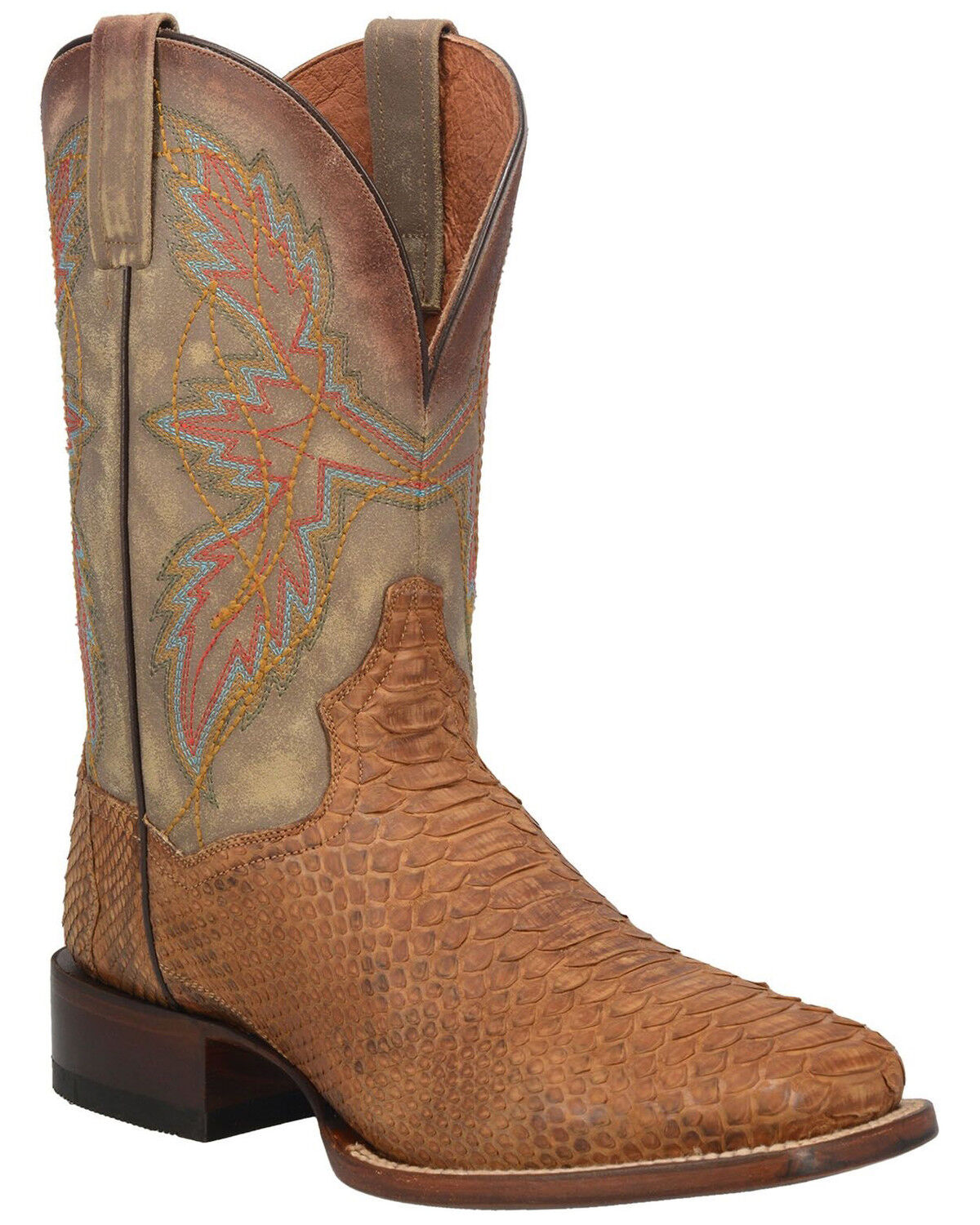 Dan Post Men's Dry Gulch Python Exotic Boots - Broad Square Toe, Tan ...