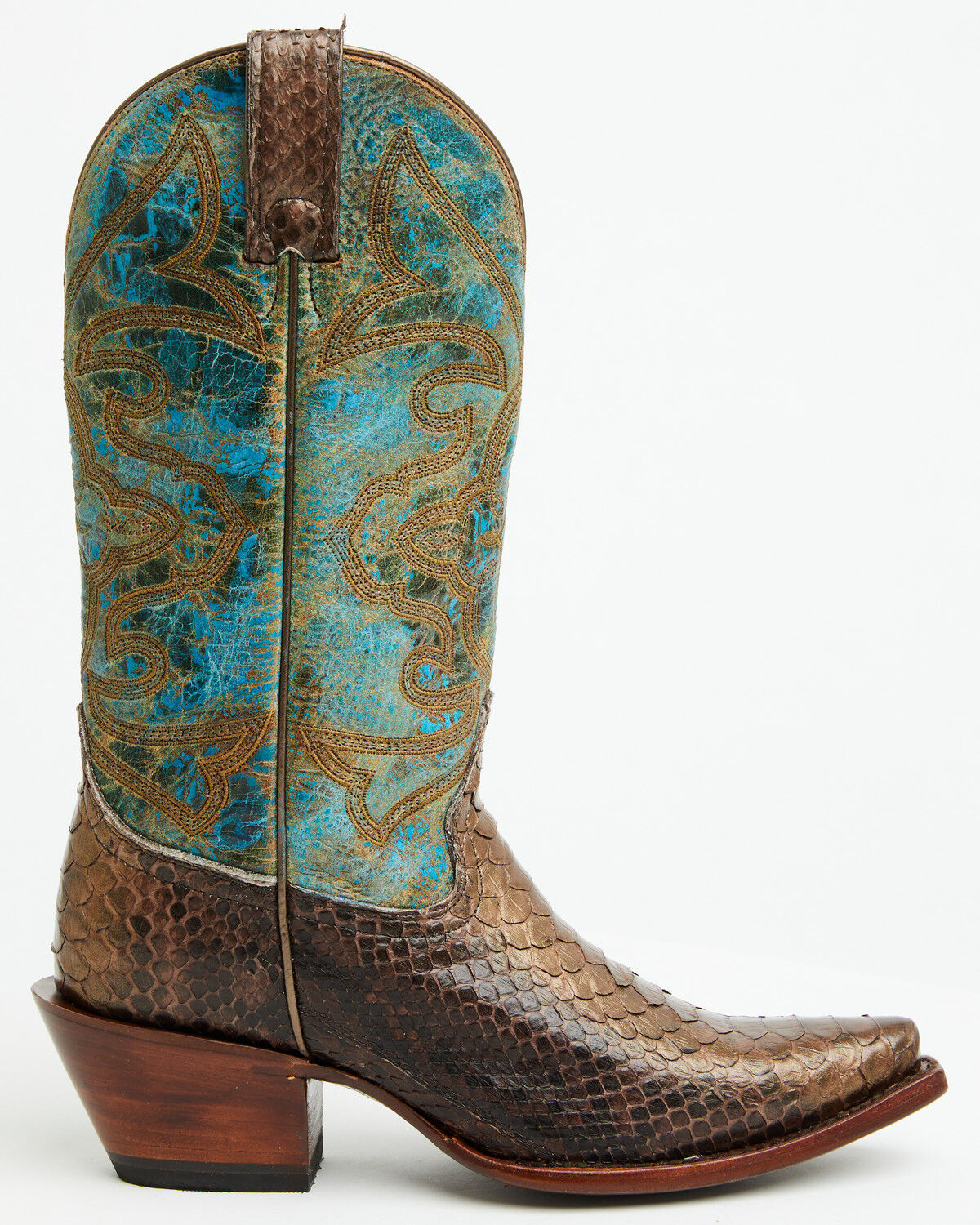 Shyanne Women's Exotic Python Western Boots - Snip Toe, Turquoise