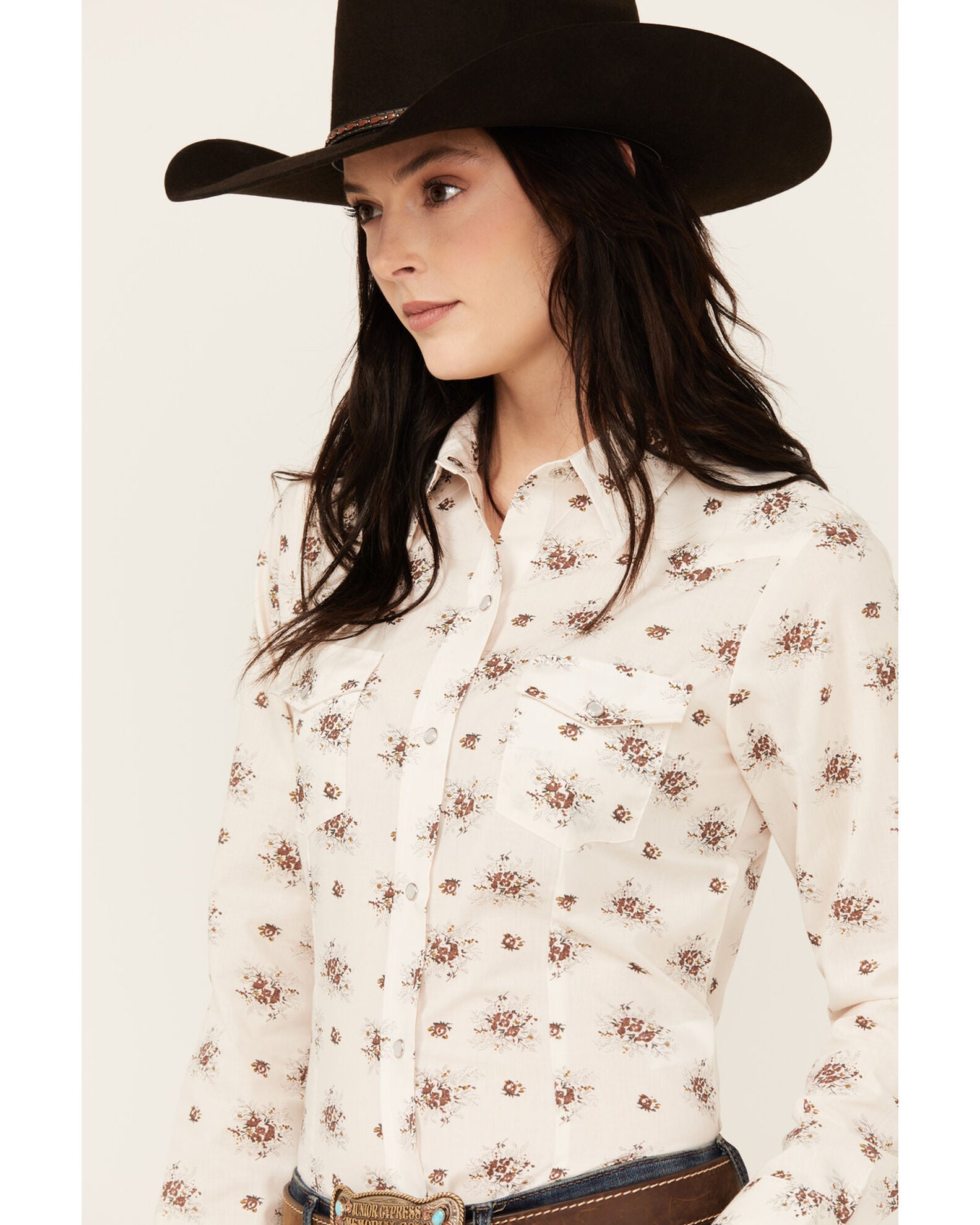 Product Name: Roper Women's Floral Print Long Sleeve Snap Western Shirt