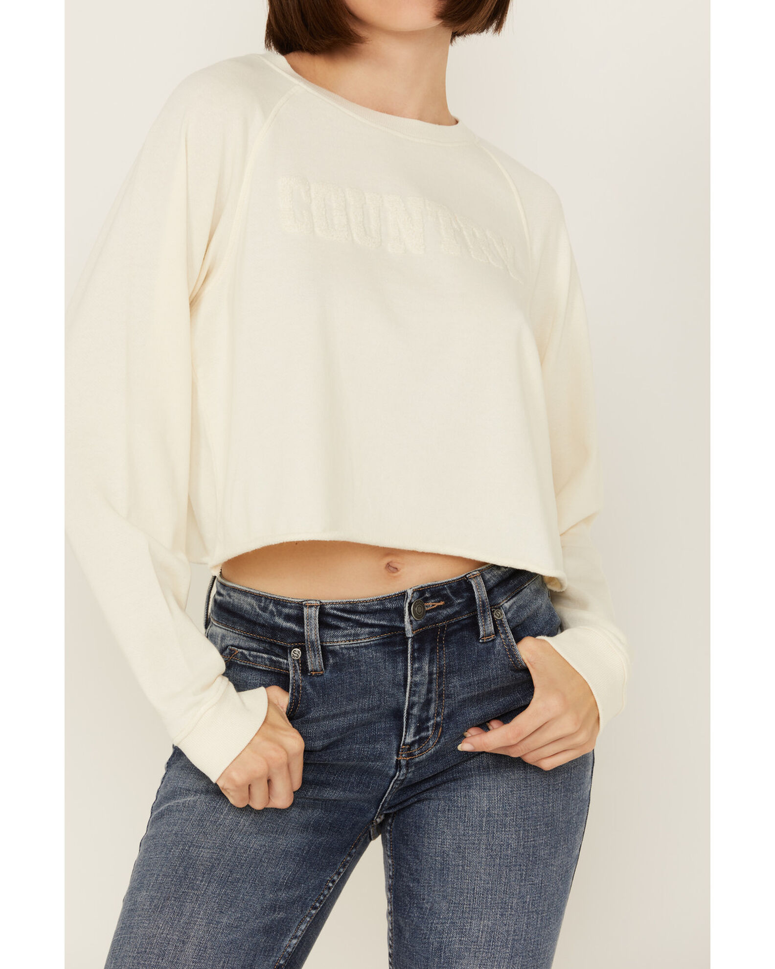 Product Name: Cleo + Wolf Women's Asher Flocked Cropped Pullover