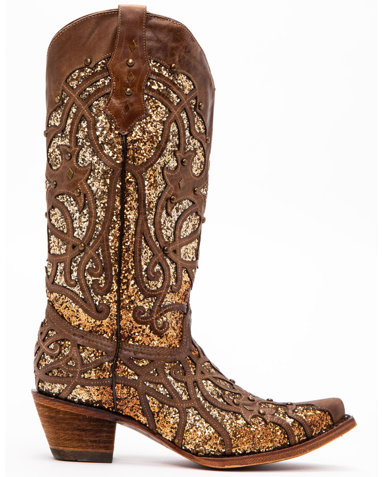 Corral Women's Golden Luminary Roots Western Boots - Snip Toe, Lt Brown