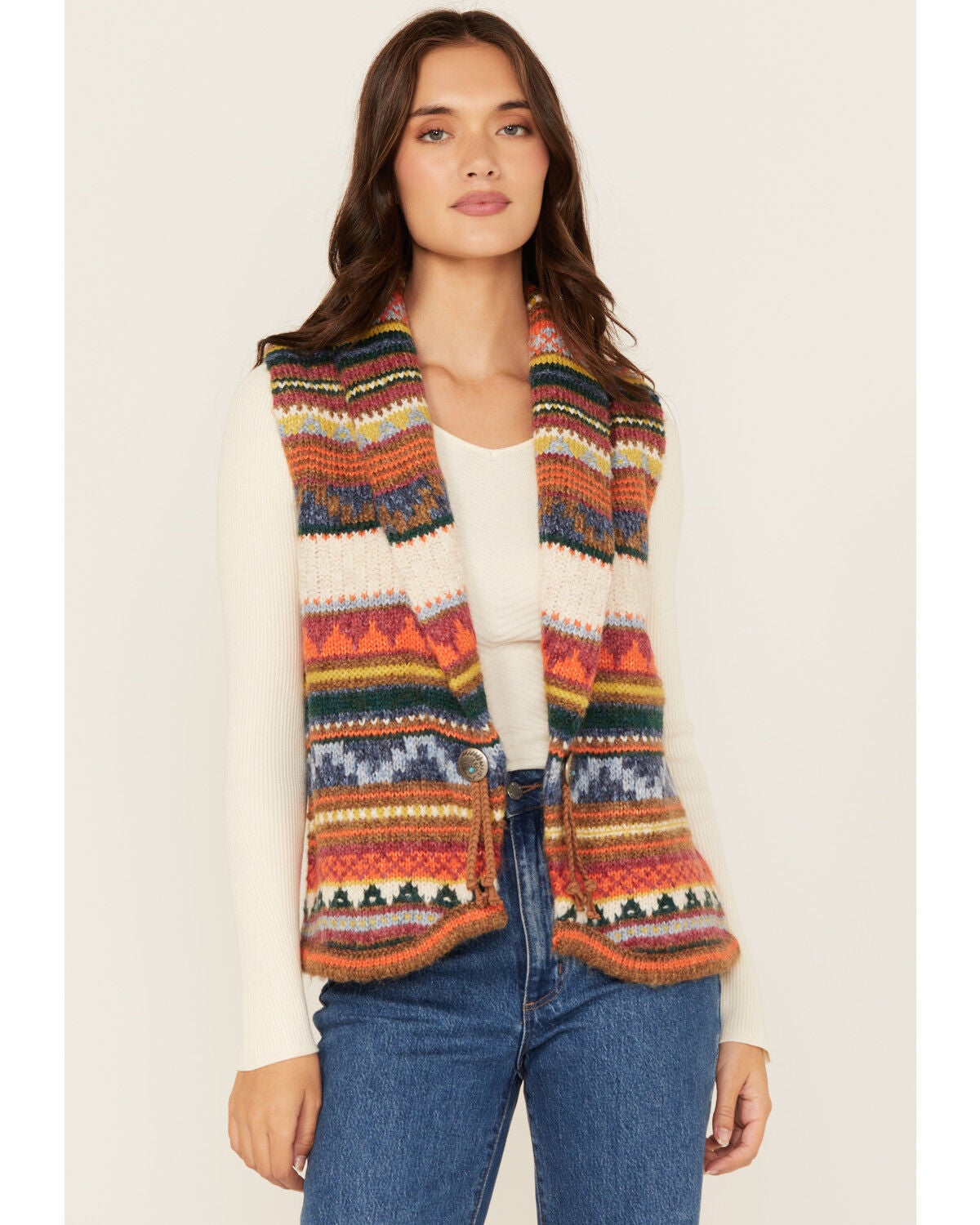 Cotton & Rye Women's Striped Vest, Multi, hi-res