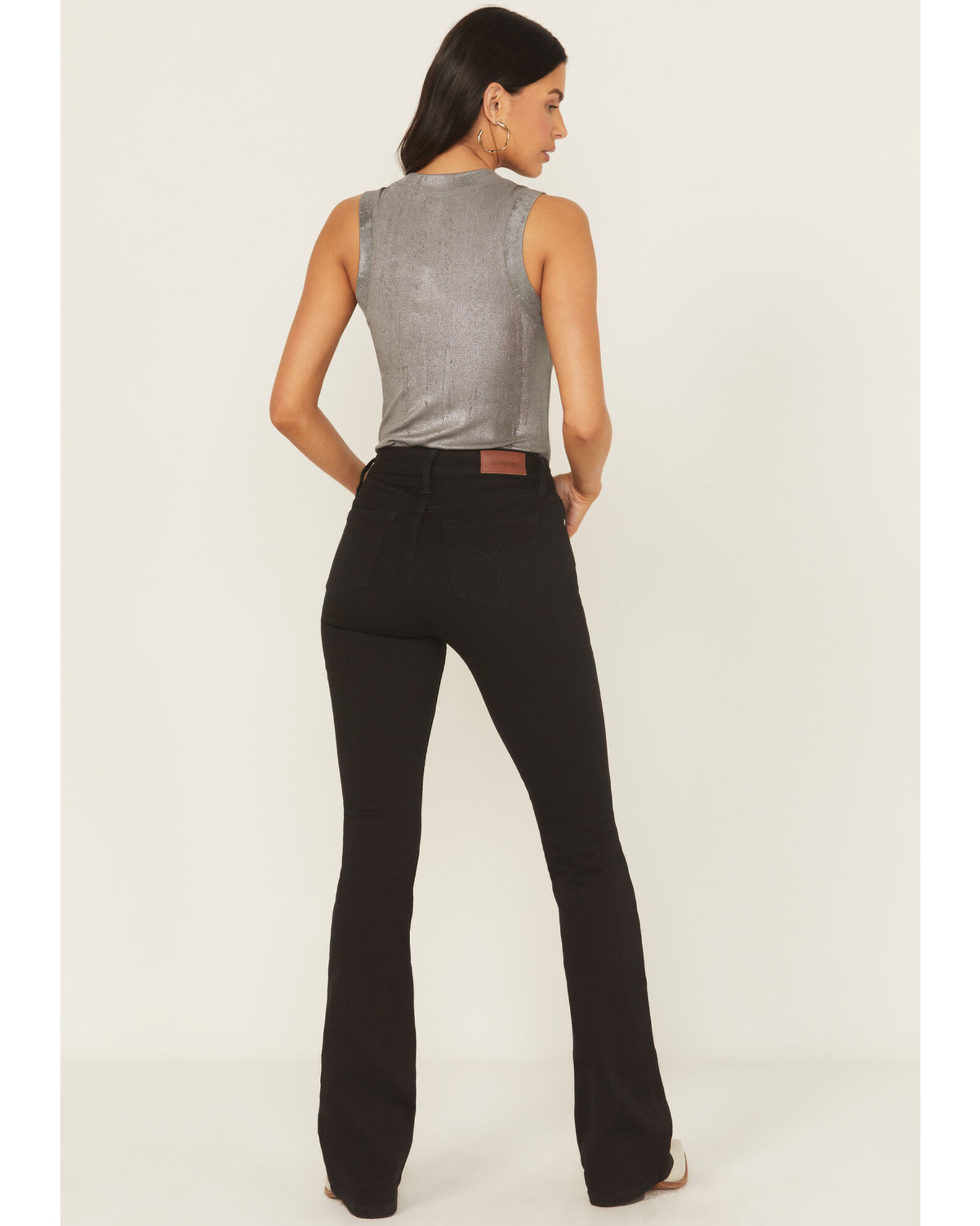 Shyanne Women's Aria Mid Rise Bootcut Super Stretch Denim Jeans, Black