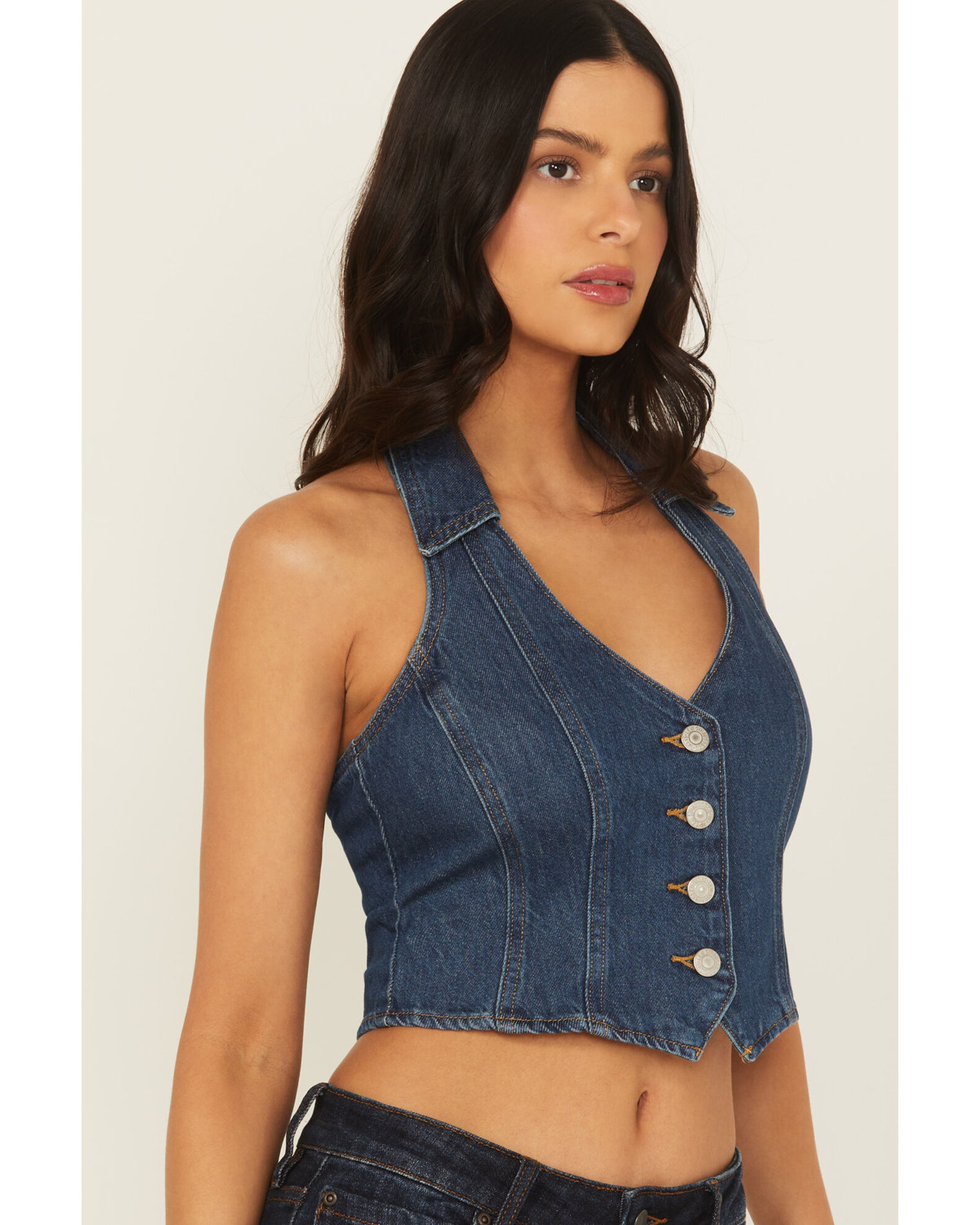 Product Name: Levi's Women's Dark Wash Denim Halter Top