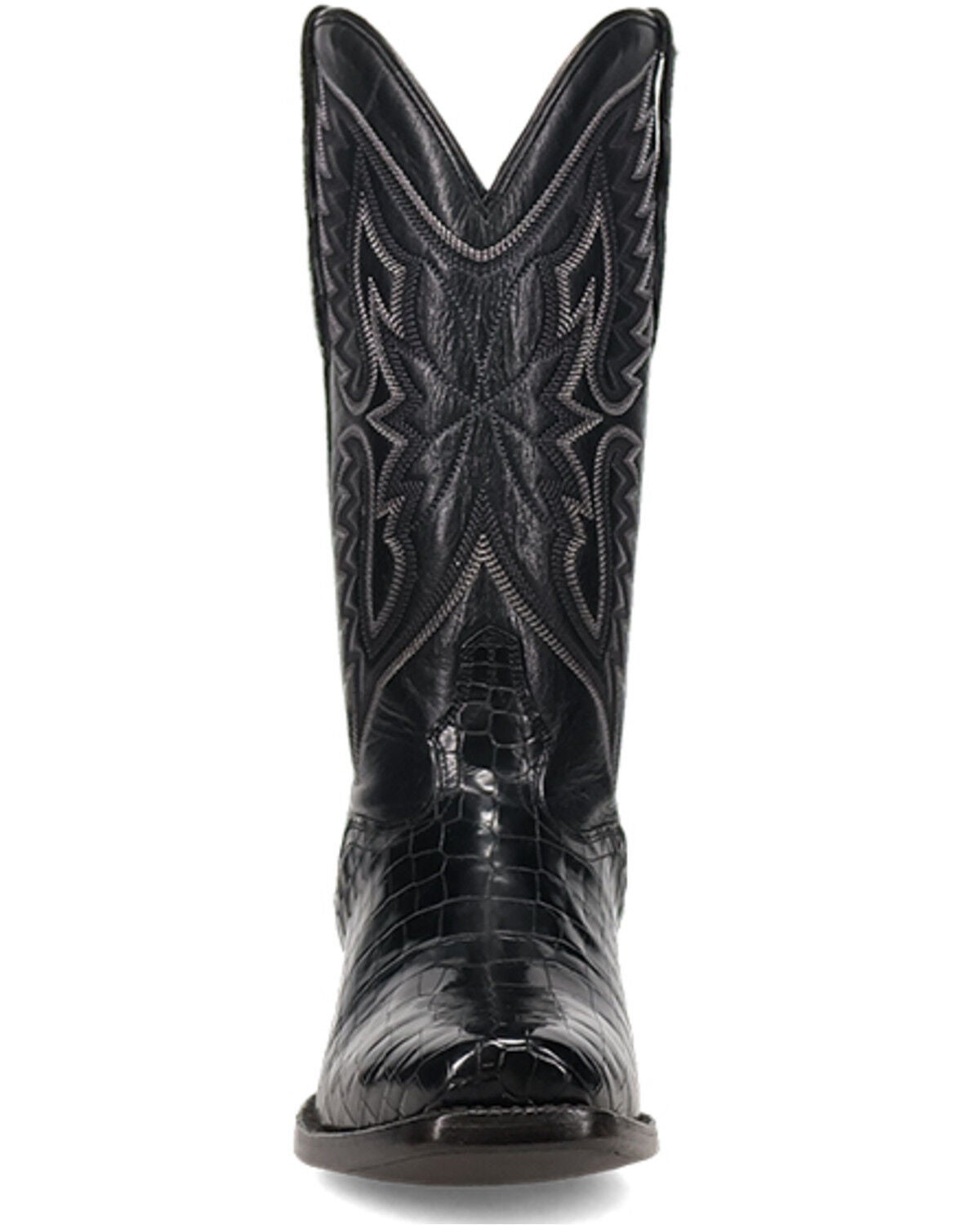 El Dorado Men's Nile Exotic Crocodile Western Boots - Square Toe, Black