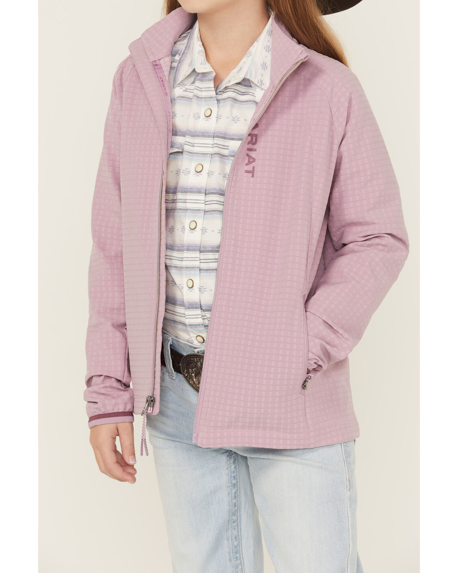 Ariat Girls' Solid Softshell Jacket, Lavender