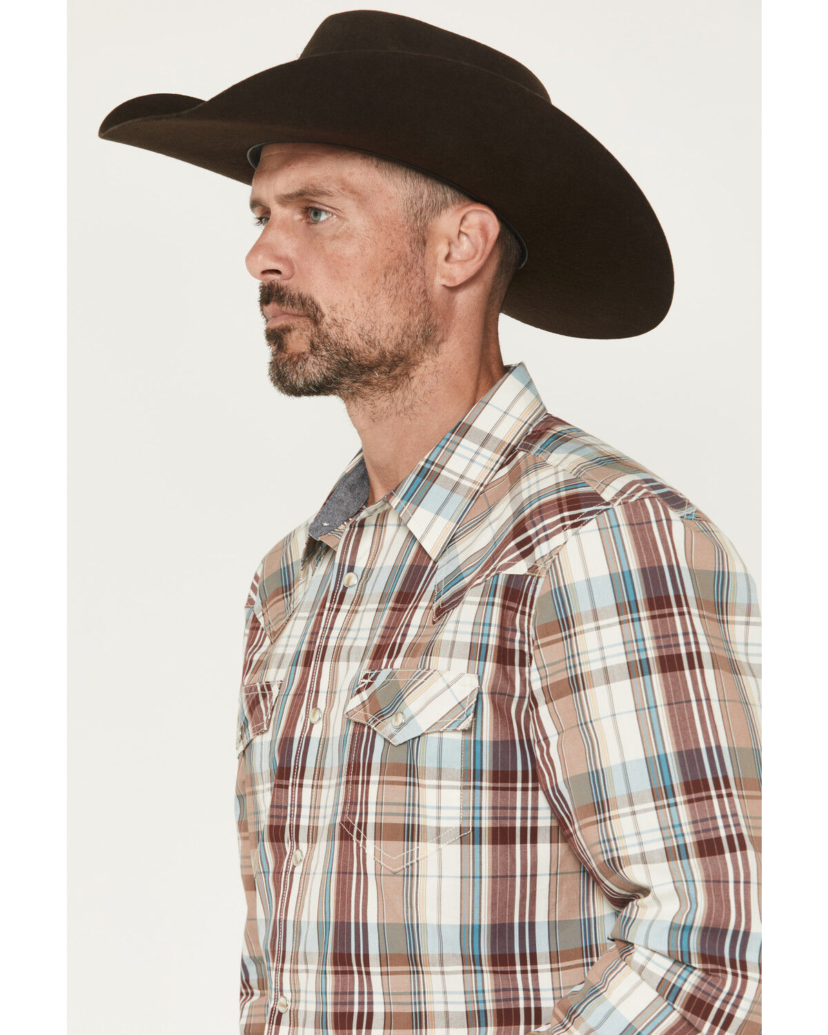 Cody James Men's Ridge Rider Plaid Print Long Sleeve Snap Western Shirt ...