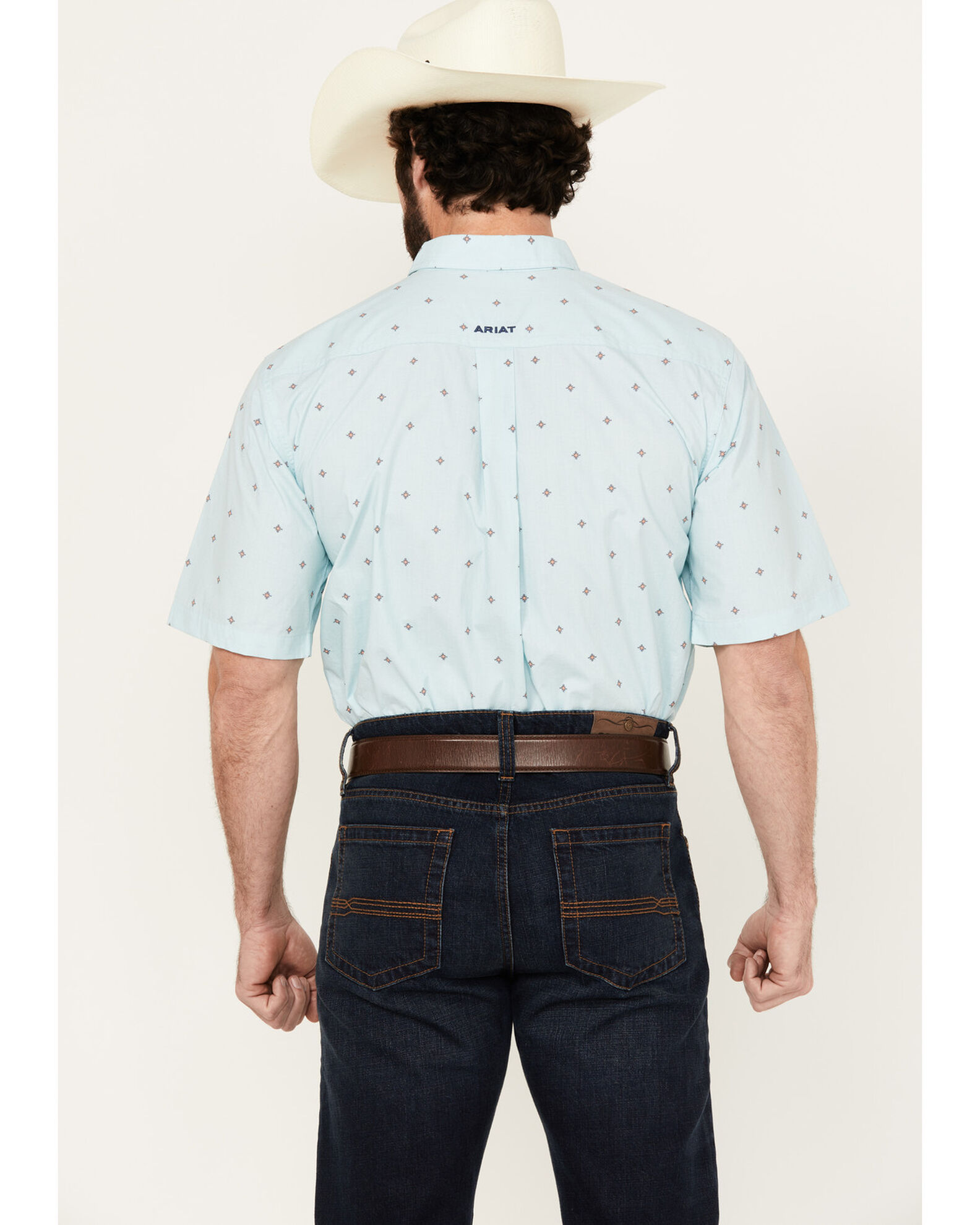 Product Name: Ariat Men's Royce Geo Print Short Sleeve Button-Down ...