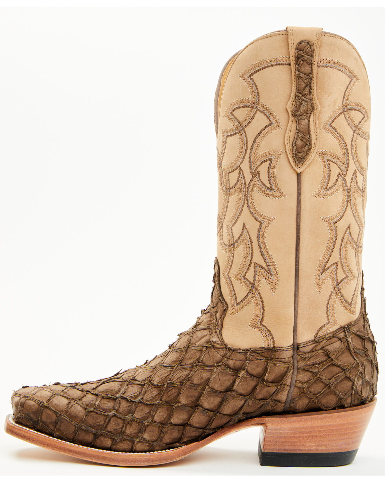 Cody James Men's Exotic Pirarucu Western Boots - Square Toe, Tan