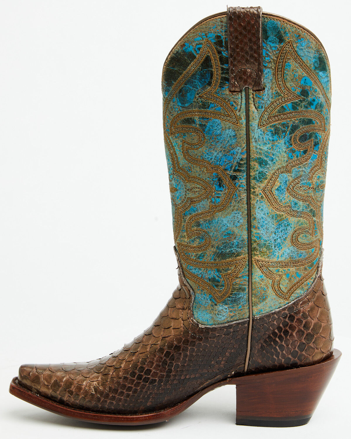 Shyanne Women's Exotic Python Western Boots - Snip Toe, Turquoise