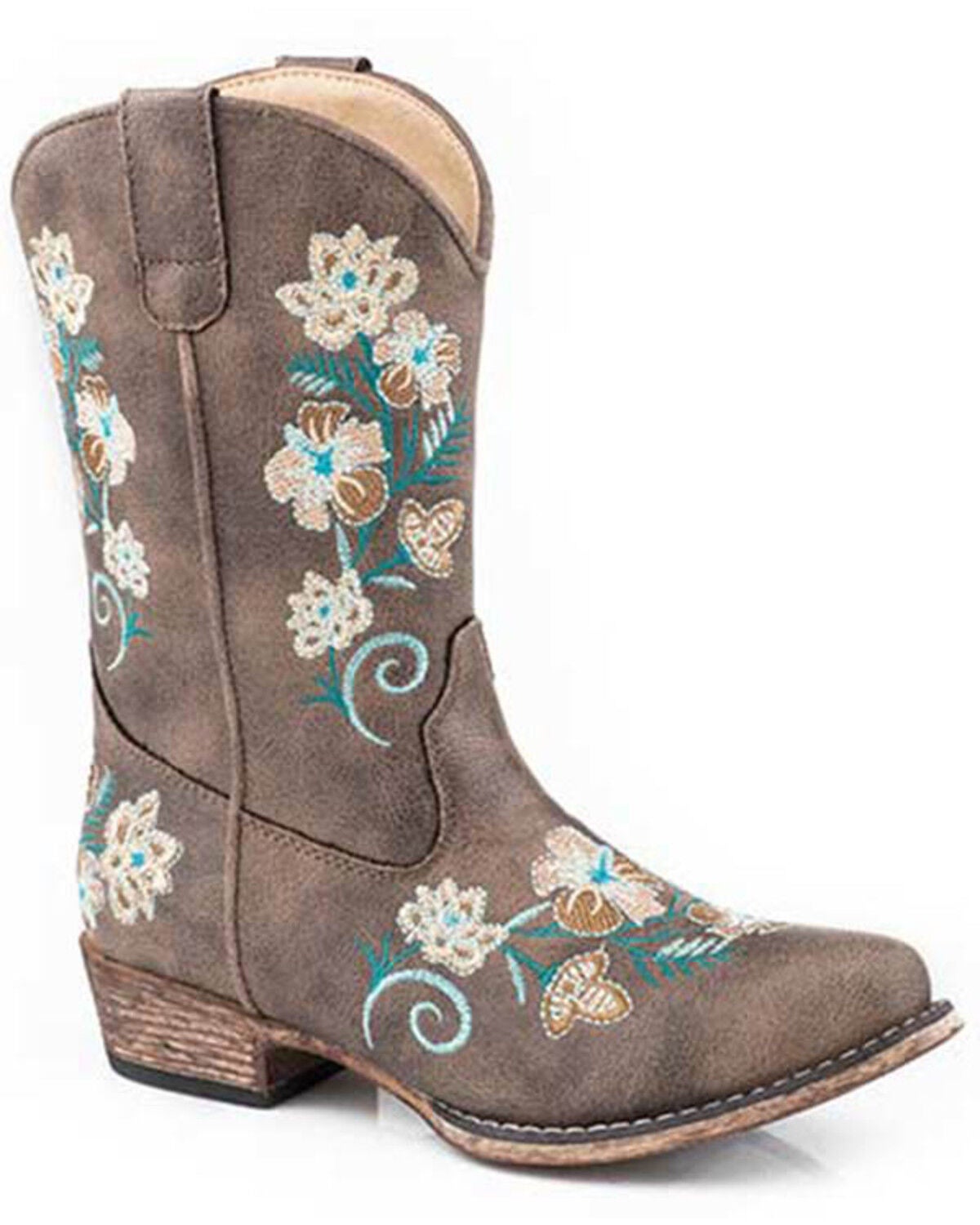Roper Little Girls' Juliet Western Boots - Snip Toe, Brown