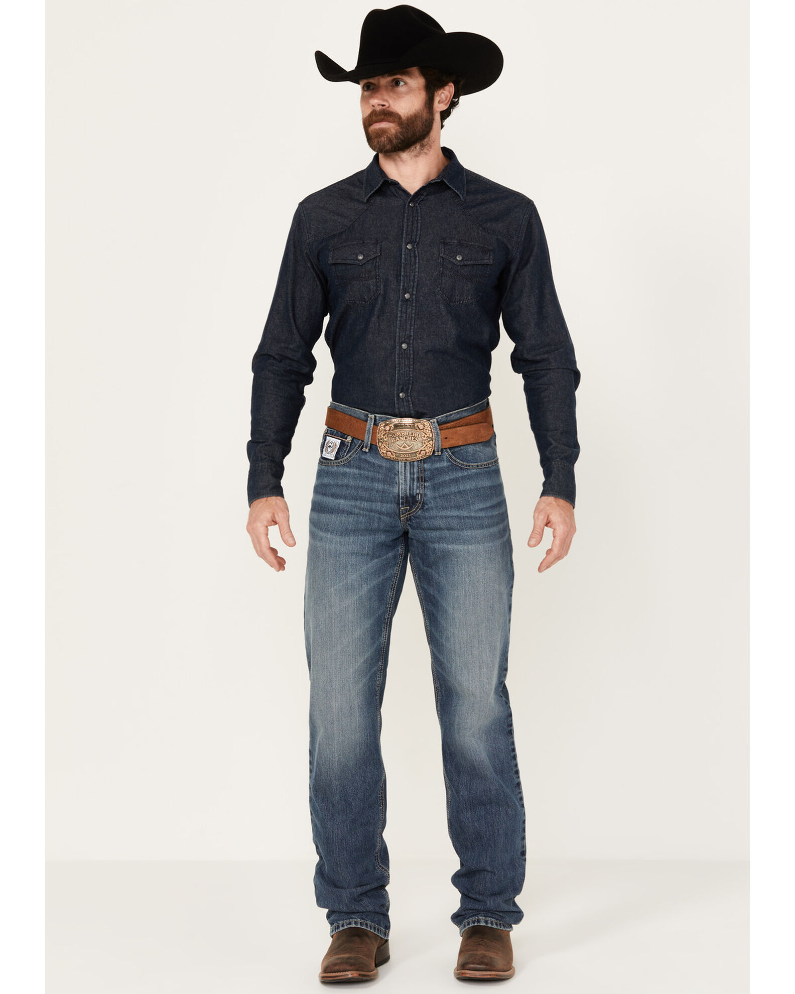 Product Name Cinch Mens White Label Medium Stonewash Relaxed Straight
